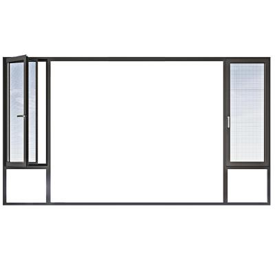 중국 아메리칸 디자인 하우스 프로젝트 두 개의 유리 발코니 알루미늄 캐세먼트 집 창문 판매용