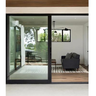 Chine Porte coulissante à double vitrage large cadre et style de conception minimaliste avec alliage d'aluminium à vendre