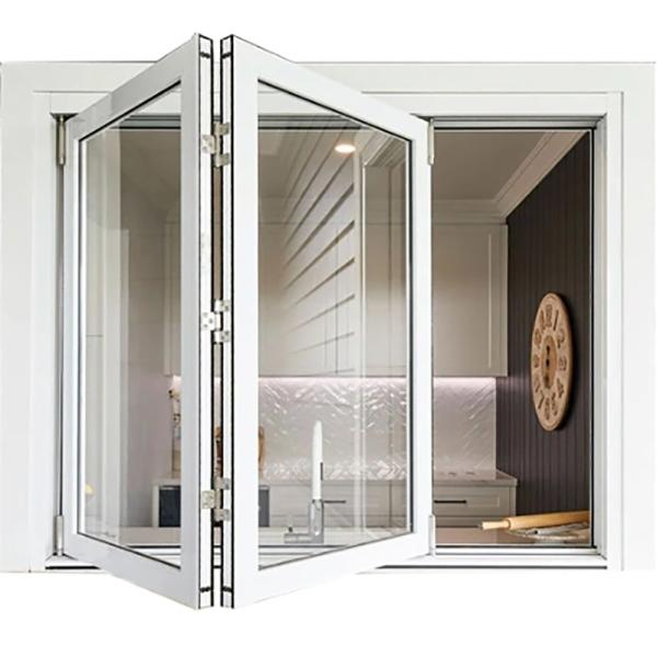 Quality Louver Curtain Double Tempered Aluminium Bi Fold Window for Housing Workshop for sale