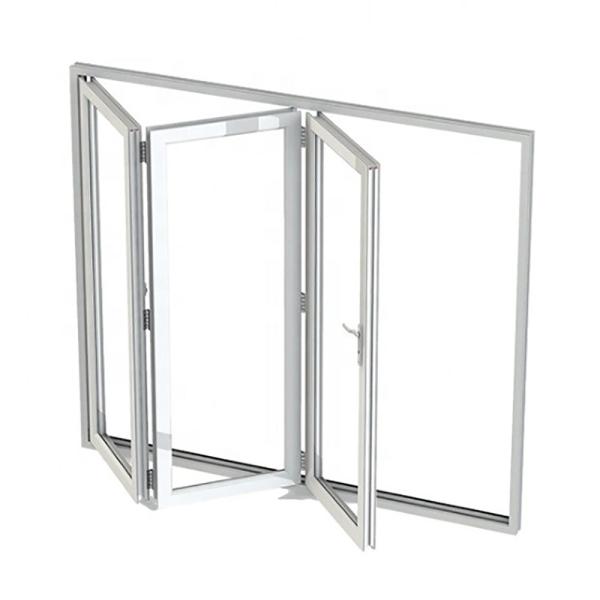 Quality Louver Curtain Double Tempered Aluminium Bi Fold Window for Housing Workshop for sale