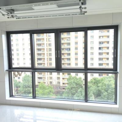 China Fashion New Design Aluminio de doble acristalamiento ventana corredera con vidrio de baja intensidad para espacios pequeños en venta
