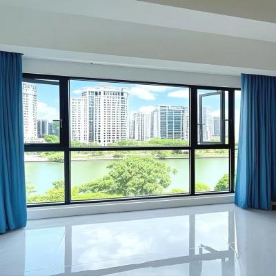 China Slimline Aluminum Casement Window with Minimalist Profile and Full-View Glass for Modern Apartments for sale