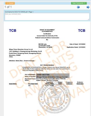 China The cost and testing cycle of FCC ID authentication for wireless charging ROHS Certification REACH for sale