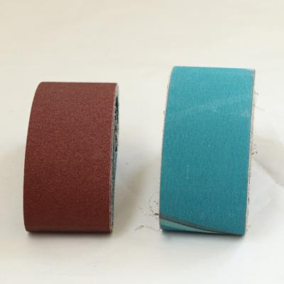 Cina Cinghie d'insabbiamento di biossido di zirconio del panno del legname blu di alluminio rosso di legno 75x533mm 3x21inch in vendita