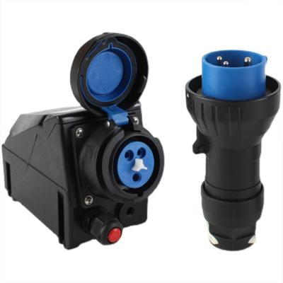 China 3Pin(2P+E) / 4Pin(3P+E) / 5Pin(3P+E+N) industrial socket and plug Anti-corrosion material sealed plug and socket for sale