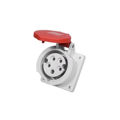 China Flush Mounted Socket Box IP44 Waterproof Industrial Concealed Straight Socket 16A 200-250V 32A 380-415V for sale