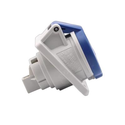 China IP44 Waterproof Industrial Concealed Angled Socket 16A 200-250V 32A 380-415V for sale