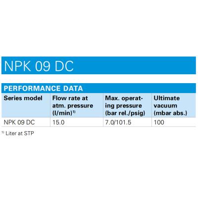 China Germany KNF NPK 09 DC 12/24V Swing Piston Vacuum Pump NPK 09 AC for sale