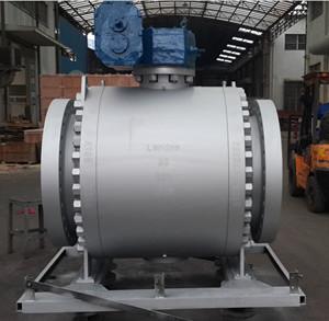 China 300LB 3 Piece Trunnion Mounted Ball Valve ASTM A105N 24 Inch Ball Valve Nylon Seat for sale