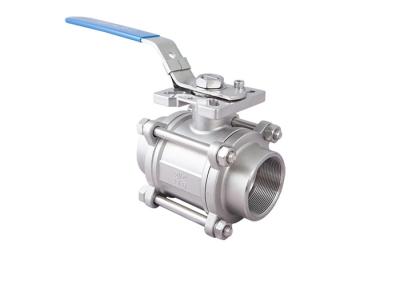 China 3Piece Stainless Steel Ball Valve1000WOG  With ISO5211 Mounting Pad with Threaded Locking device for sale