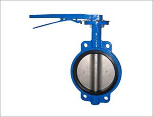 China 3 Inch Wafer Pattern Butterfly Valve DN80 WCB Butterfly  600LB Blue painting for sale