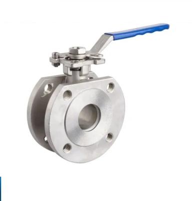 China Full Bore Floating Type Ball Valve Wafer Ball Valve Stainless Steel  ISO5211 Direct Mounting Pad for sale