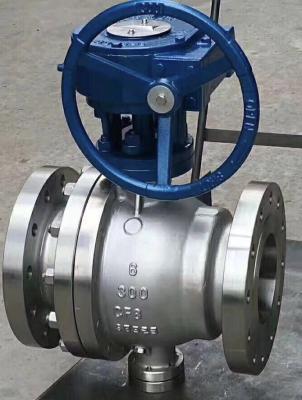China 2 Pieces Forged Trunnion Ball Valve 6 Inch Gear Operatd A351 CF8 API 6D ANSI 300LB for sale