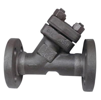 China API602 Forged steel,A182 A105N flanged y strainer,bolt bonnet,1/2inch,dn15,class 300,plug drain for sale