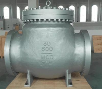 China BS1868 Cast steel swing check valve,bolt cover,a216wcb body,trim no.5#,30inch,300lb,RF for sale