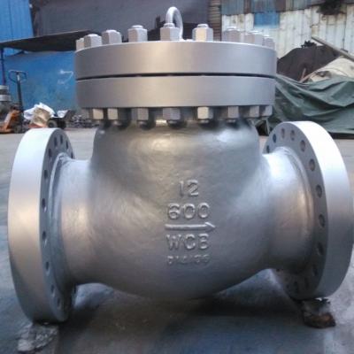 China ASME B16.34,carbon steel check valve,swing type,bb,wcb body,stellite HF,	12inch,RF,600LB for sale