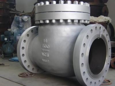 China 18 Inch Swing Check Valve Flanged Ends ASTM A216 WCB,Trim no.1#,RF flanged to 600LB for sale