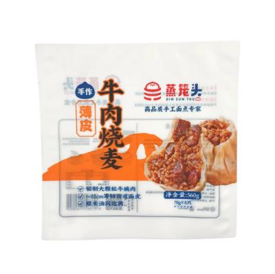 Cina 560g Sacchetto di carne bovina Siomai Matte Bianco Ghiacciato Sacchetto di sigillamento a tre lati Sacchetto di conservazione fresco surgelato in vendita
