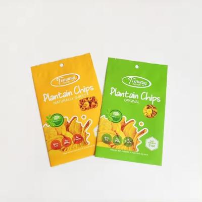 China 3.5 Mylar Bag Custom Printed Heat Seal Snack Banana Slices 3 Side Heat Seal Aluminum Foil Bag for sale