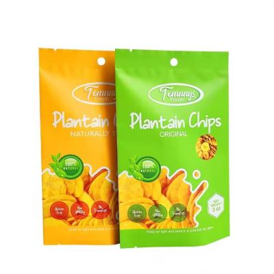 China 3.5 Mylar Bag Custom Printed Heat Seal Snack Banana Slices 3 Side Heat Seal Aluminum Foil Bag for sale