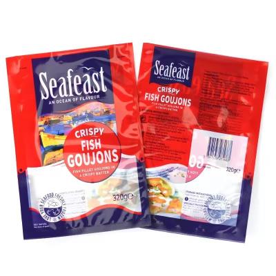 Cina Custom Printed Vacuum Fish Chicken Frozen Food Packaging 3 Side Seal Plastic Bags With Logos in vendita
