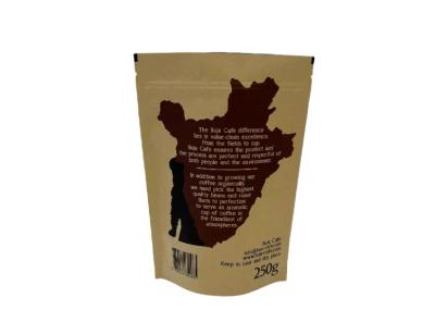 China Compostable Biodegradable Standup Flat Bottom Kraft Paper Food Packing Zipper Pouch Custom Printed Coffee Bag With Valve Te koop