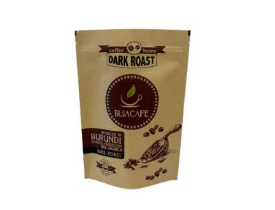 China Compostable Biodegradable Standup Flat Bottom Kraft Paper Food Packing Zipper Pouch Custom Printed Coffee Bag With Valve Te koop