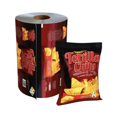 China Custom Printed Aluminum Foil Food Packaging Film/Plastic Laminated Sachet Packing Plastic Film Roll For Snack for sale