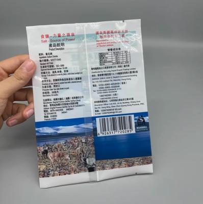 Cina Stampa personalizzata sigillo a tre lati sacchetto sigillo posteriore a vuoto per sale sacchetto sigillo in plastica bianca Mylar Zipper con finestra trasparente in vendita