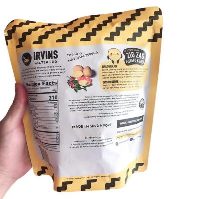China Potato Chips Packaging Customization Ziplock Stand Up Aluminum Foil Plastic Food Packet Pouch Bag For Crisps Snack Food for sale
