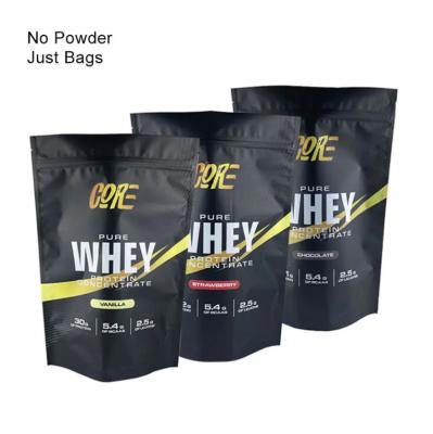 China Popular Customized Resealable Foil Standing Up Zip Pouch For Whey Protein Powder for sale