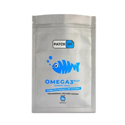 Cina Confezioni con sigillo termico stampato su misura Sacchetti di plastica in foglio di alluminio di qualità alimentare Confezioni con sigillo a tre lati con cerniera riutilizzabile per cerotti in vendita