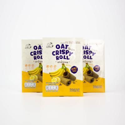 Cina Stampa Digitale Personalizzata Snack Thailandesi Banana Avena Rotolo Croccante Sacchetto Sigillato Posteriore Alluminio Confezione Alimentare in vendita