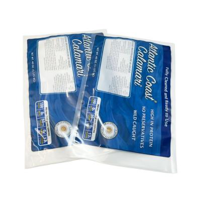 Китай Заказ напечатанный логотип мешки с горячим уплотнением мешки с тремя сторонами замороженная упаковка продуктов питания пластиковые вакуумные мешки мясные упаковки с окном продается