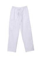China Elastic Waist Draw String White Chef Pants for sale