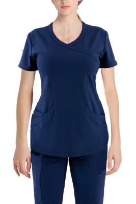 Cina Uniforme medica viscosa della breve manica tessuta pianura di 180 di GSM del poliestere 62% 33% donne dell'elastam 5% in vendita