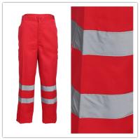China Reflective Strips Patch Pocket Relaxation Red Work Pants for sale