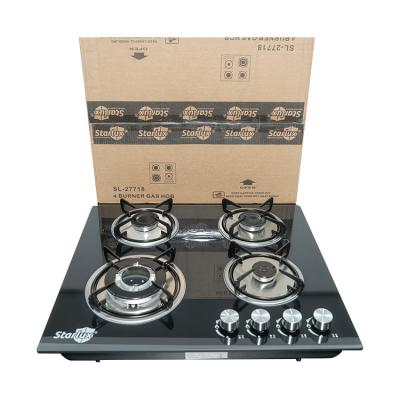 China Durable 4 Burner Gas Cooktop with Cast Iron Pan Supports and Flame Failure Safety Suitable for Professional Kitchens for sale