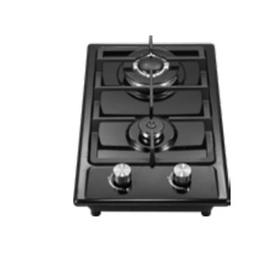 China Customized 2 Burner Gas Cooktop Built In Gas Oven With Flame Out Protection Tempered Glass for sale