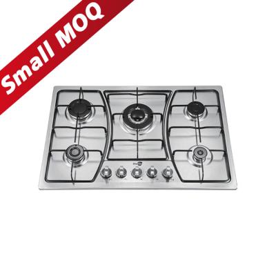 China Stainless Steel 5 Burner Gas Cooker Electric Power Built In For Home And Hotel Cook for sale