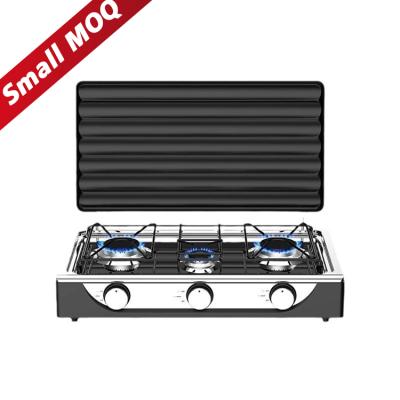 China Europe Type Stainless Steel 3 Burner Outdoor Stove Portable With Cover for sale