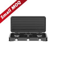Quality Iron Three Burner Gas Stove Household Kitchen 3 Burner Gas Hob With Cover for sale