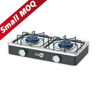 Quality Manual Ignition 2 Burner Gas Hob Black Stainless Steel Oil Resistant Coating for sale
