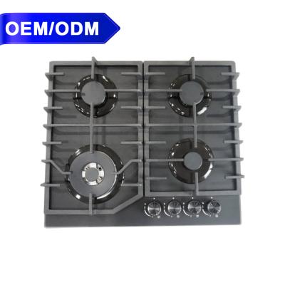 China OEM Built In 60cm 4 Burners Gas Stove Matte Tempered Glass Surface For Home Cooking for sale