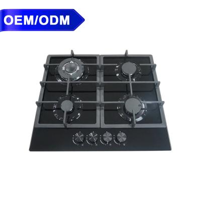 China Built In 4 Burner Gas Stove Tempered Glass Surface 60CM Gas Hob For Kitchen for sale