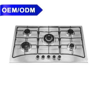 China Stainless Steel 5 Burner Gas Cooktop Built In Gas Stove Top 220V Supports Multi Task Cooking for sale
