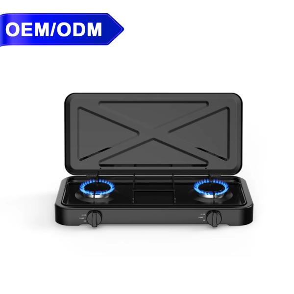 Quality Household 2 Burner Gas Stove Iron Material Energy Efficiency Convenient Easy Cooking for sale