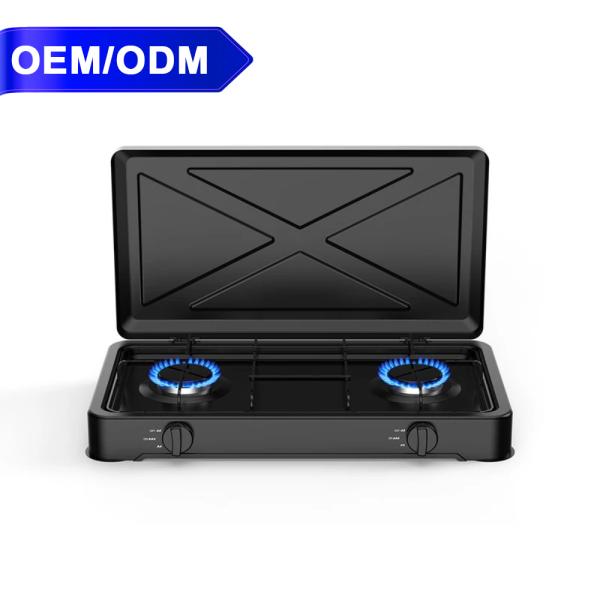 Quality Aluminum Tabletop 2 Burner Gas Cooktop For Household And Outdoor Camping for sale