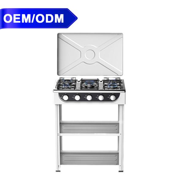 Quality Free Standing 5 Burner Range Cooker With Iron Lid LPG Gas Powered Portable For Outdoor for sale
