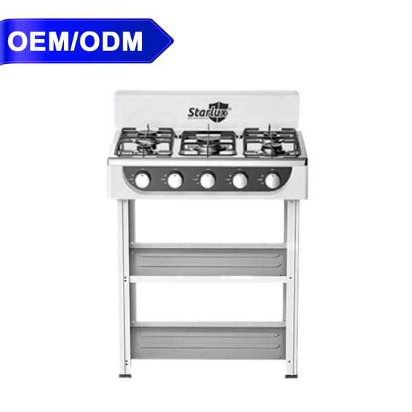 Quality Manual Ignition Knob 5 Plate Gas Stove Heat Resistant Fuel Efficiency Five Burner Gas Cooktop for sale